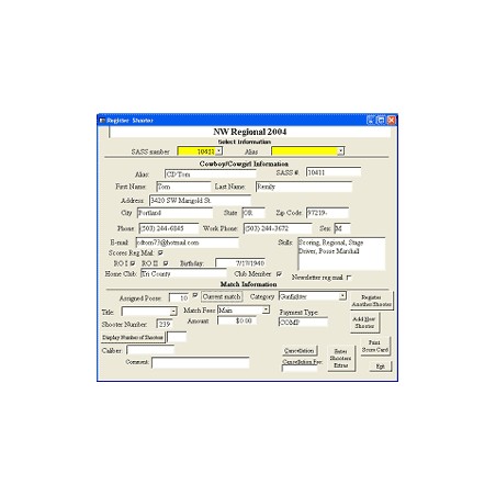 SASS Match Management and Scoring System